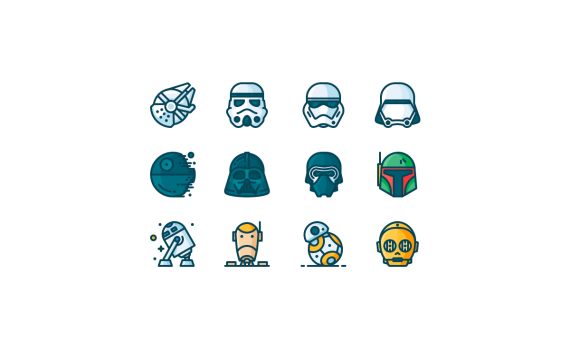 Descarga los iconos de Star Wars para usar en tus diseños web o ...